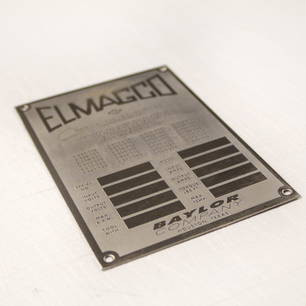 Industrial Engraving Examples - Henderson & Dick Designs